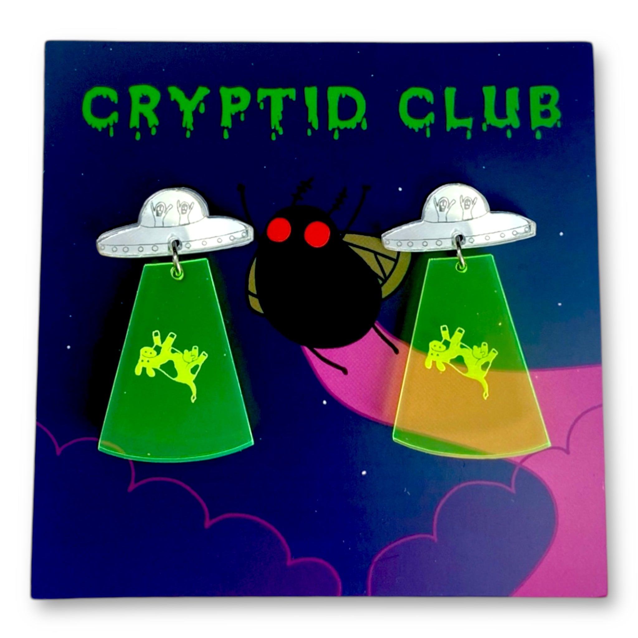 Cryptid Club Abducted Cow Earrings – VincaUSA